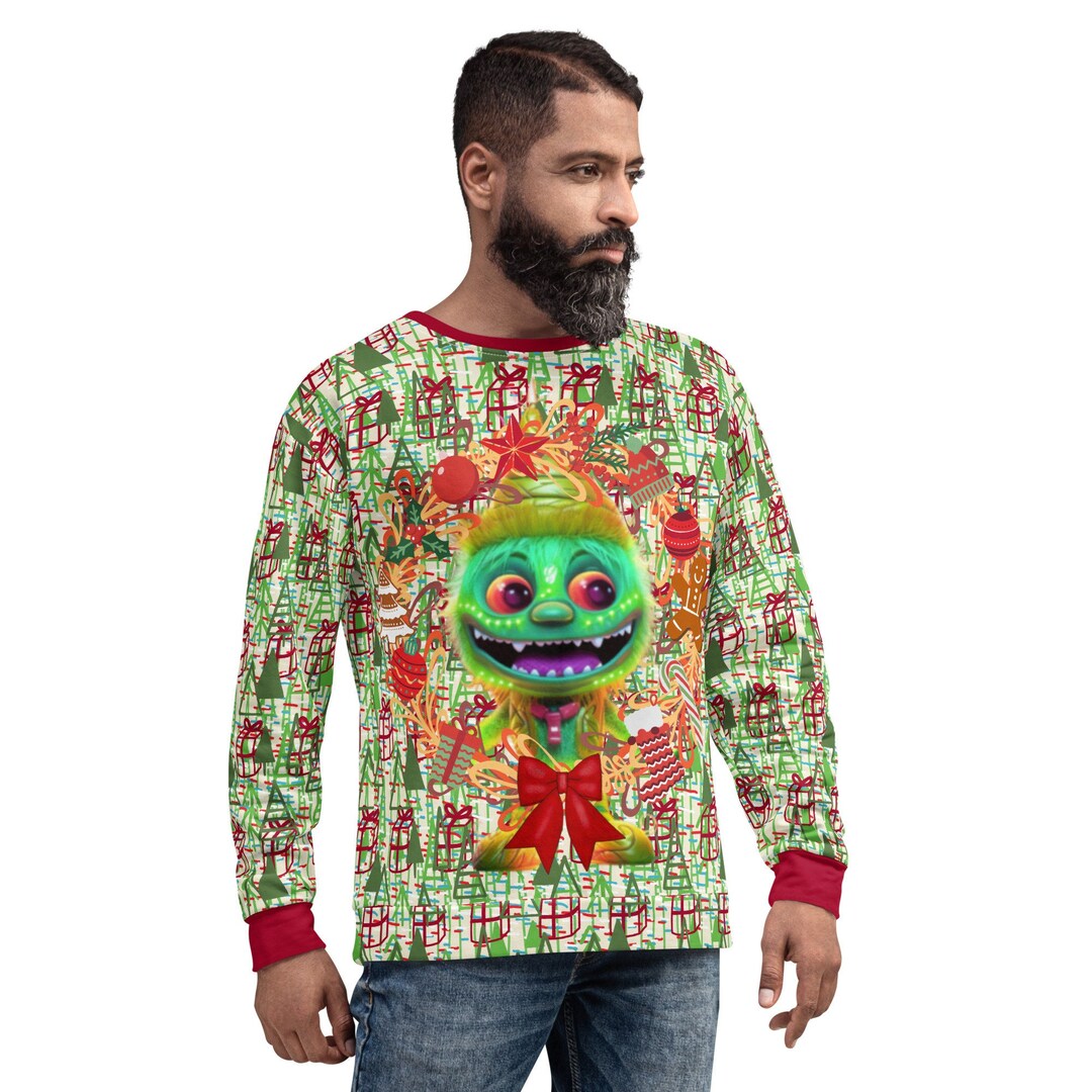 Ugly Christmas Sweater, Monster Christmas Sweater, Christmas Party ...