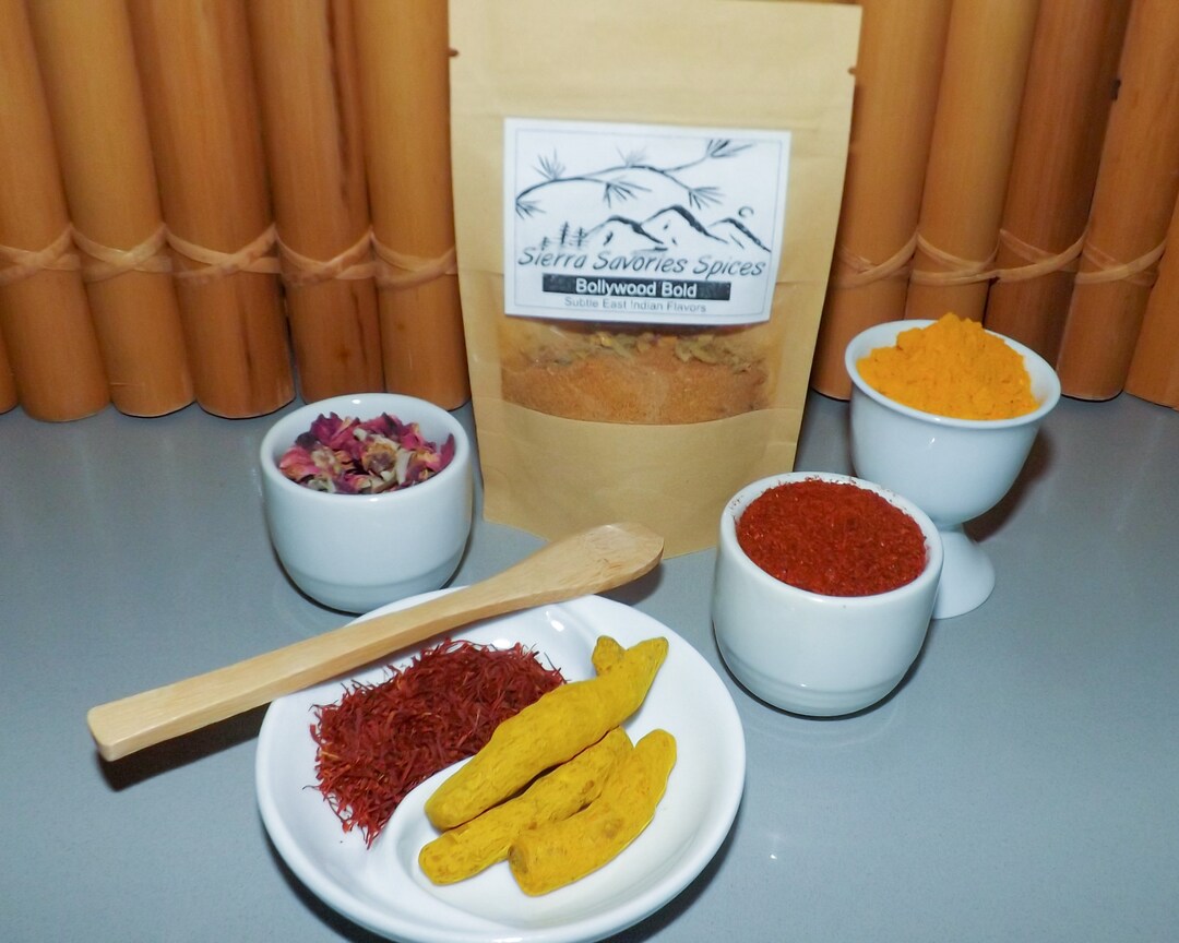 Bollywood Bold Spice Blend: Harissa, Sumac, Saffron & Rosebud - Etsy