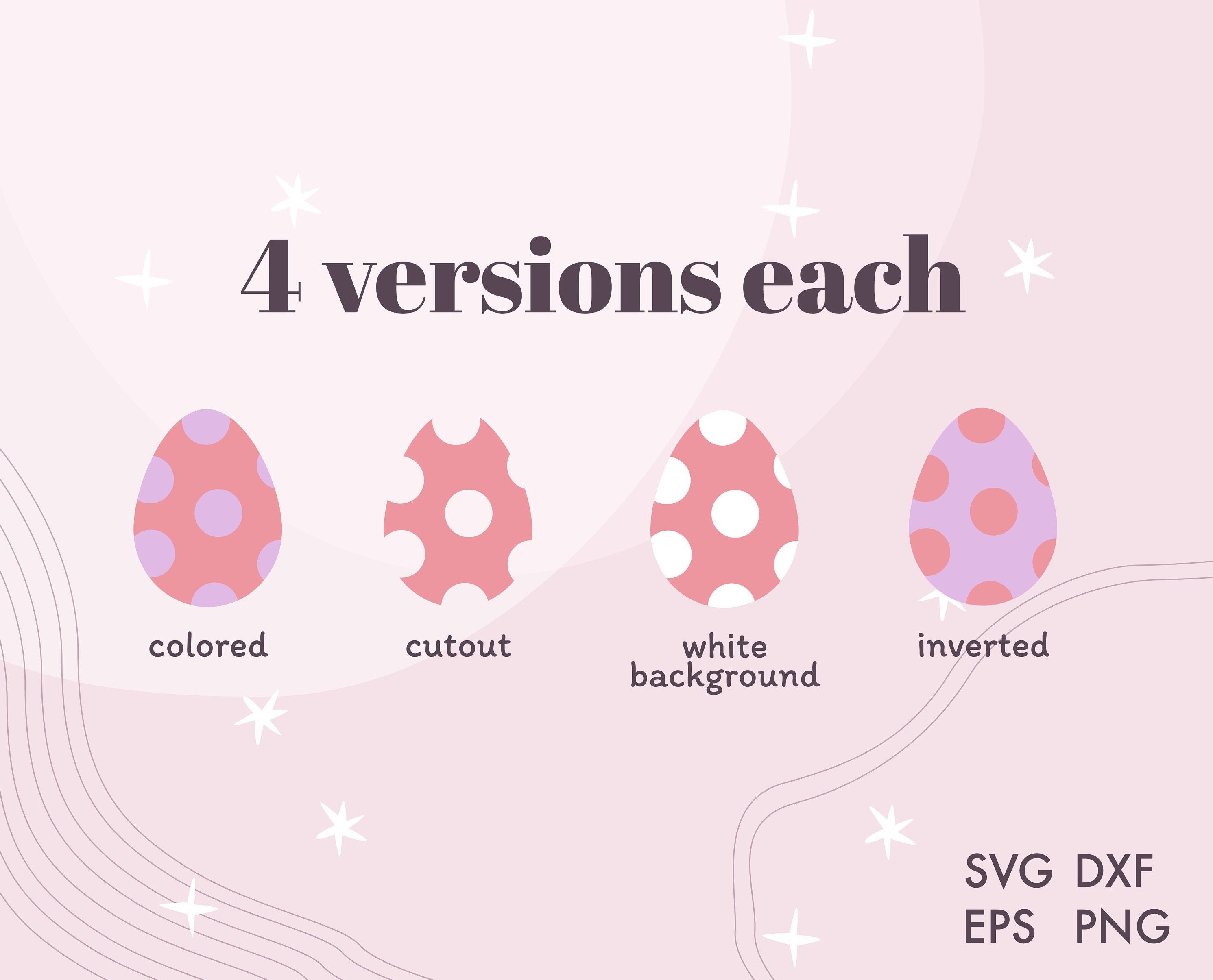 Easter Egg Svg Png Eps Dxf Colorful Easter Eggs Clipart | Etsy