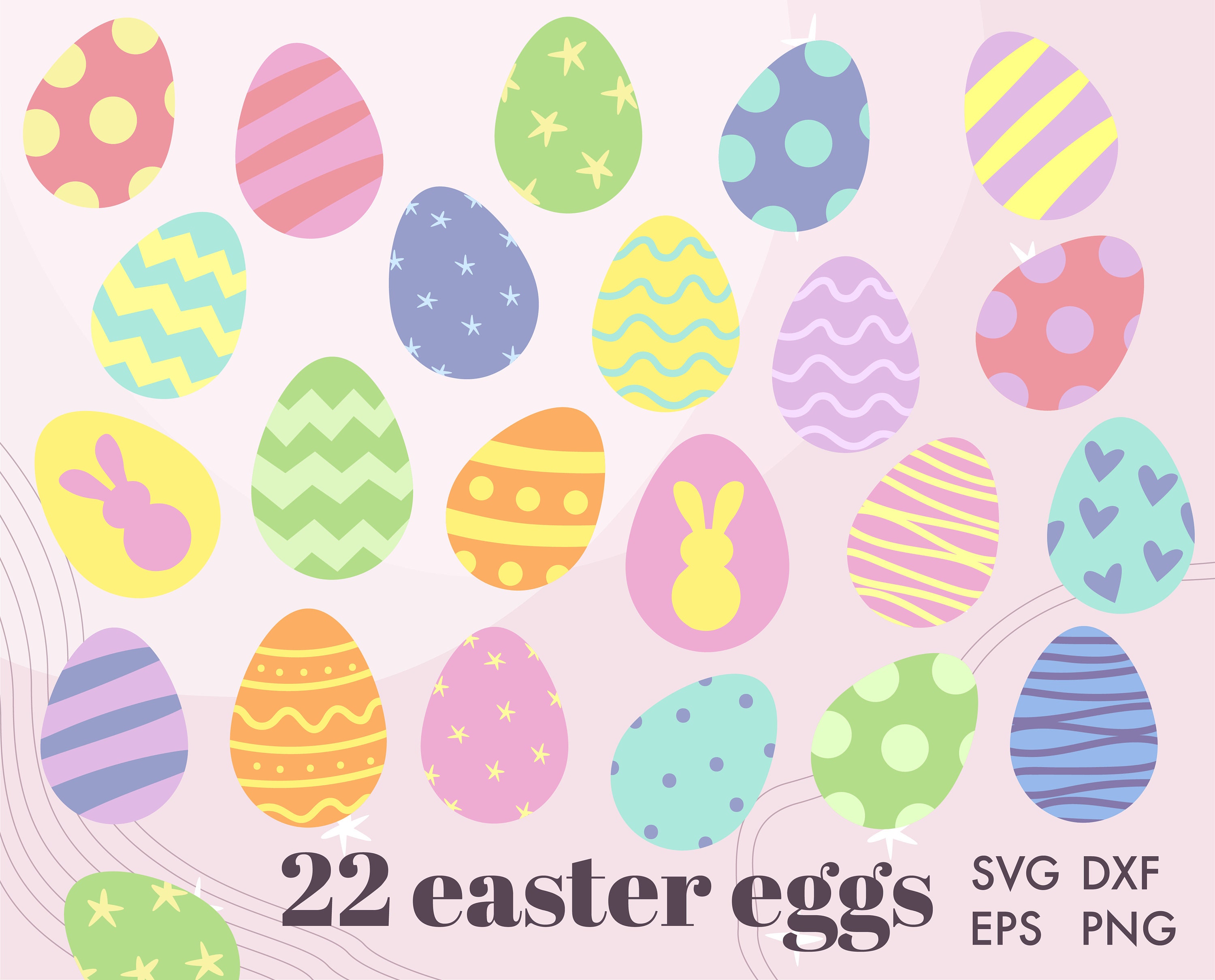 Easter Egg Svg Png Eps Dxf Colorful Easter Eggs Clipart | Etsy