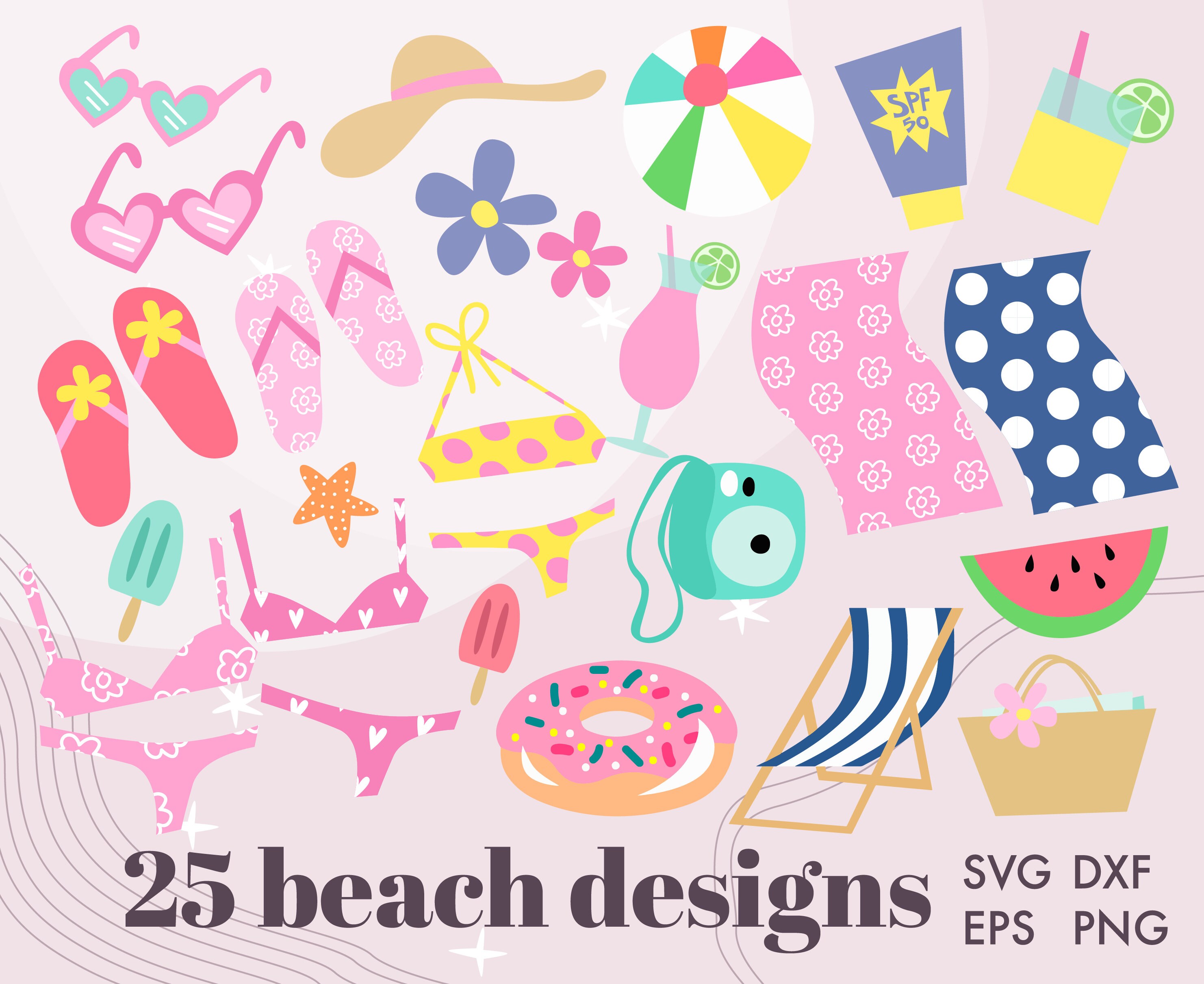 Beach Clip Art Beach Svg Summer Clipart Summer Svg Hello - Etsy