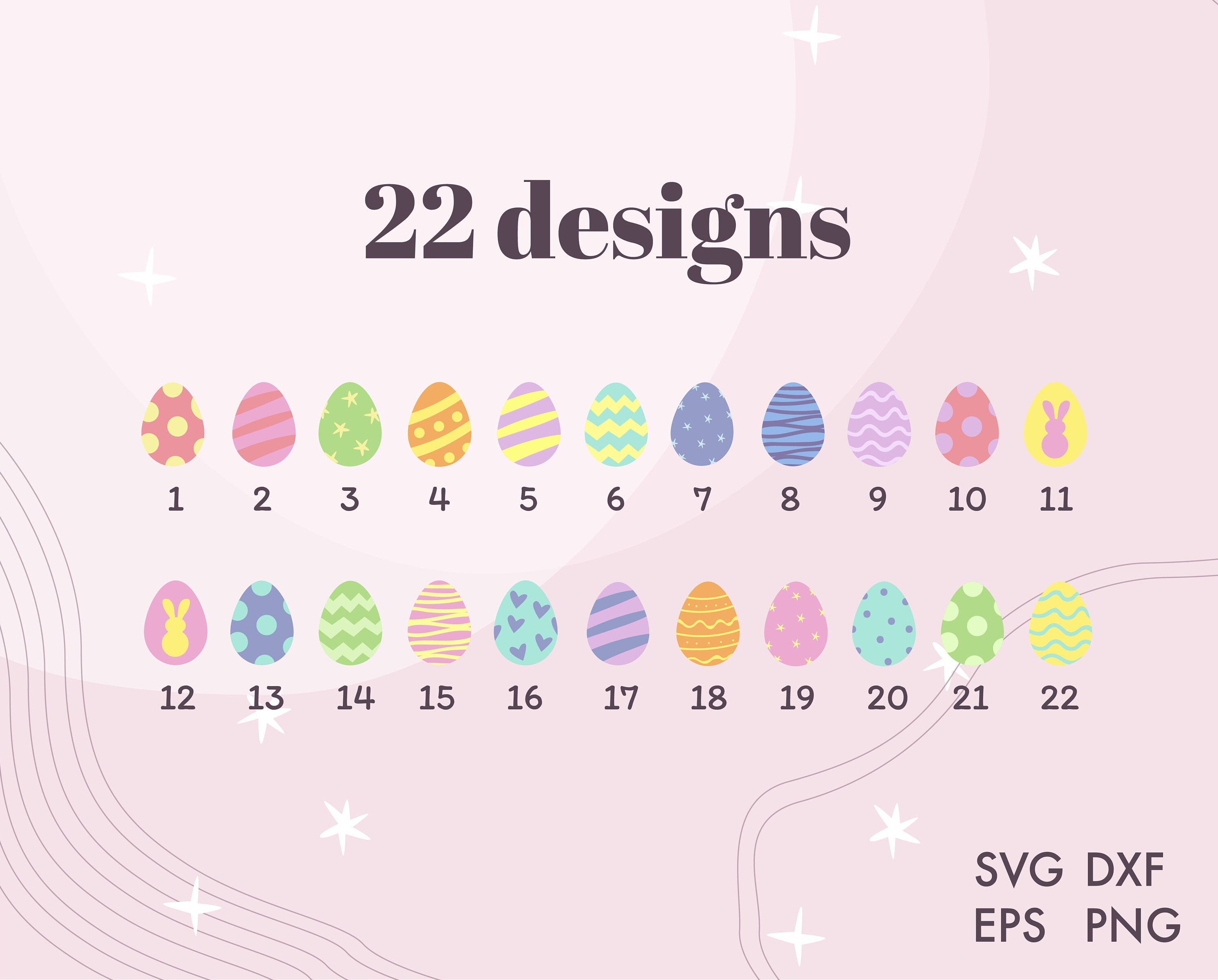 Easter Egg Svg Png Eps Dxf Colorful Easter Eggs Clipart | Etsy