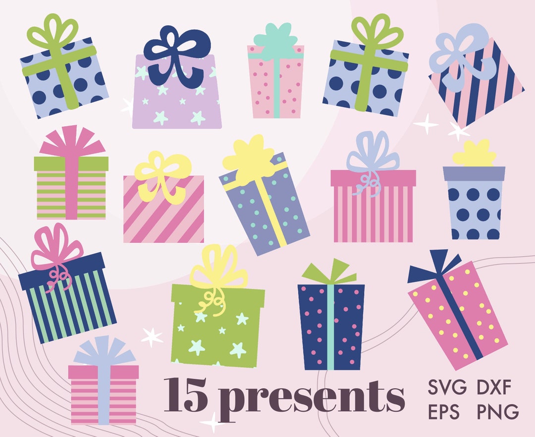Present SVG Bundle, Present Svg Png Eps Dxf, Presents Clip Art, Gift ...