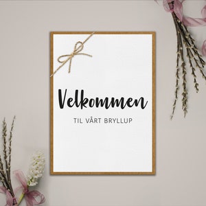 Velkommen-skilt, Bryllup, Norsk Design, Minimalistisk, Moderne - Etsy