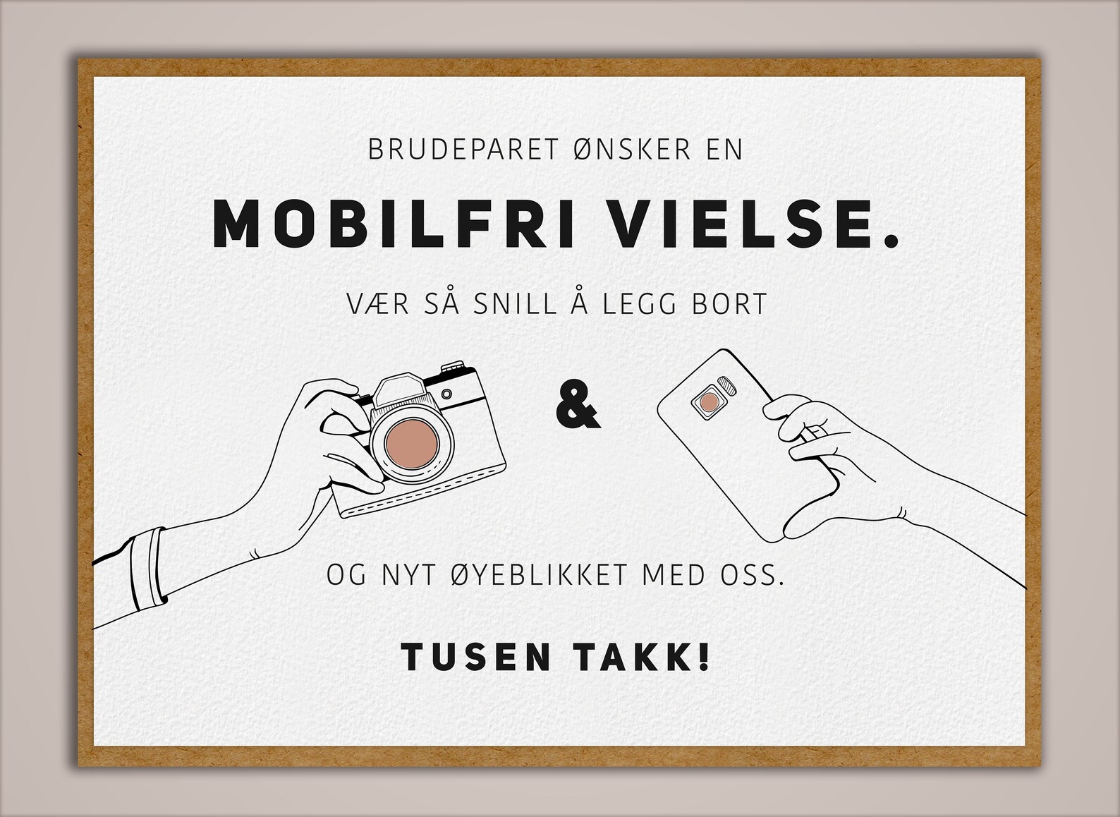 Mobilfri Vielse-skilt Til Bryllup, Bryllup Dekorasjon, Pynt Til Bryllup ...