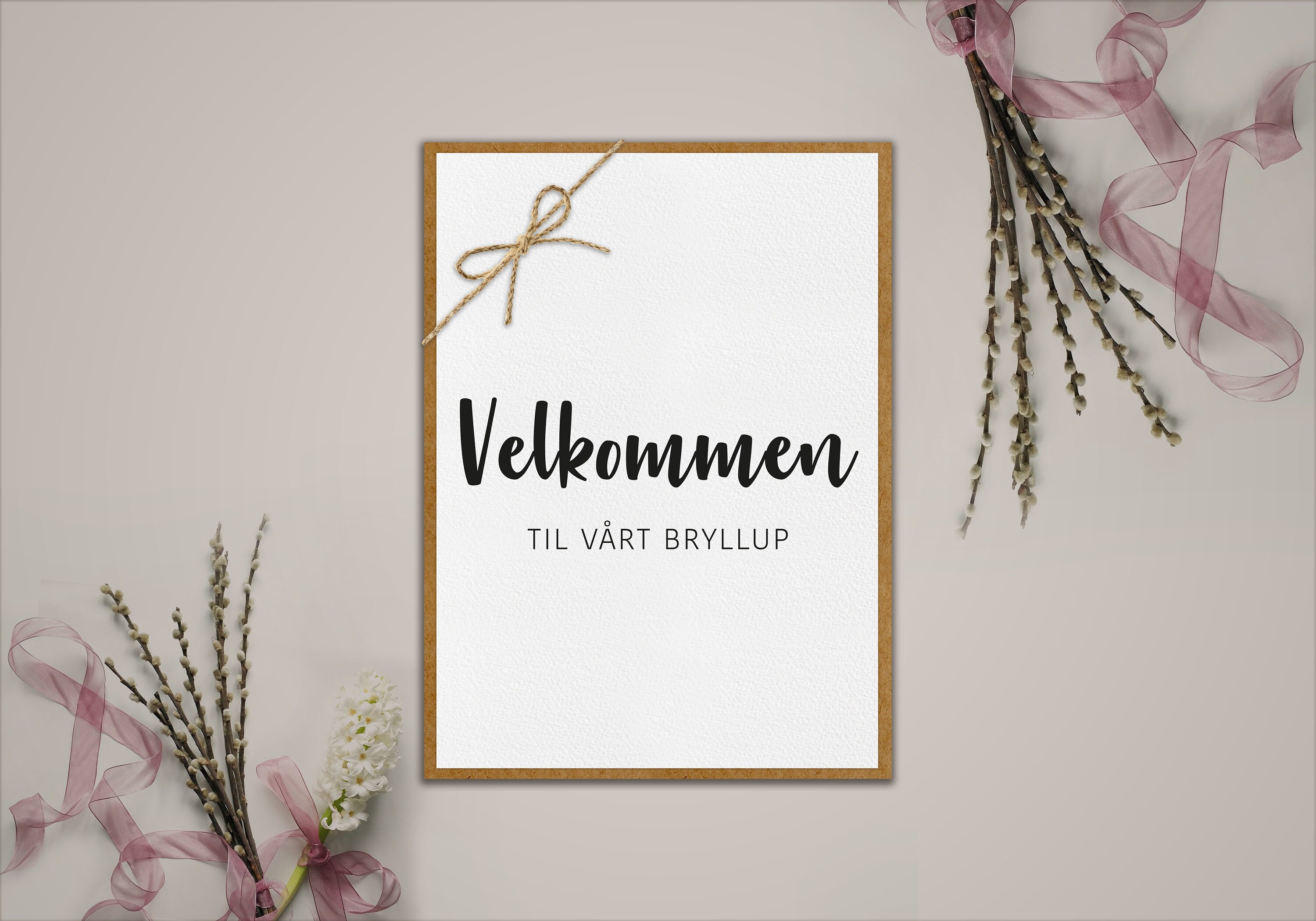 Velkommen-skilt, Bryllup, Norsk Design, Minimalistisk, Moderne - Etsy