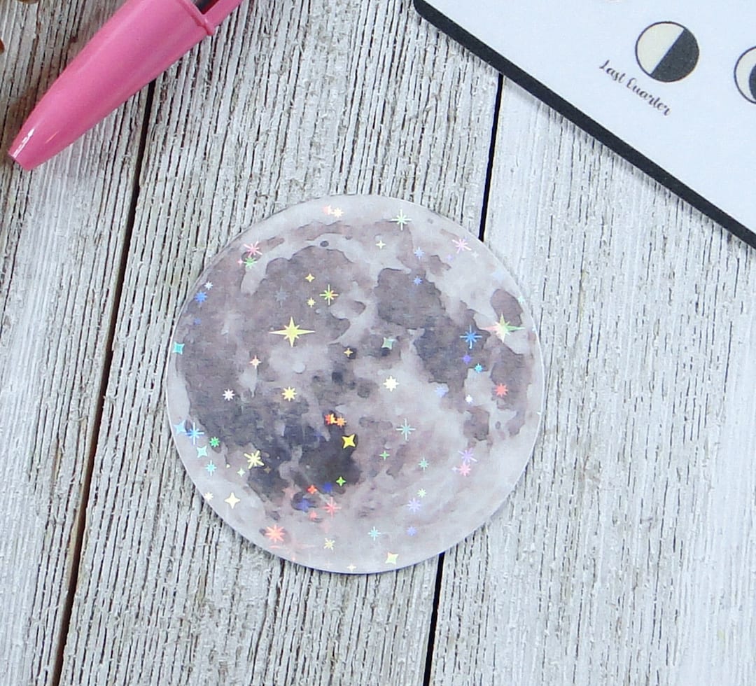 Full Moon ~ Die Cut Sticker ~ Holographic ~ Vinyl ~ Decal ~ Full Moon ...