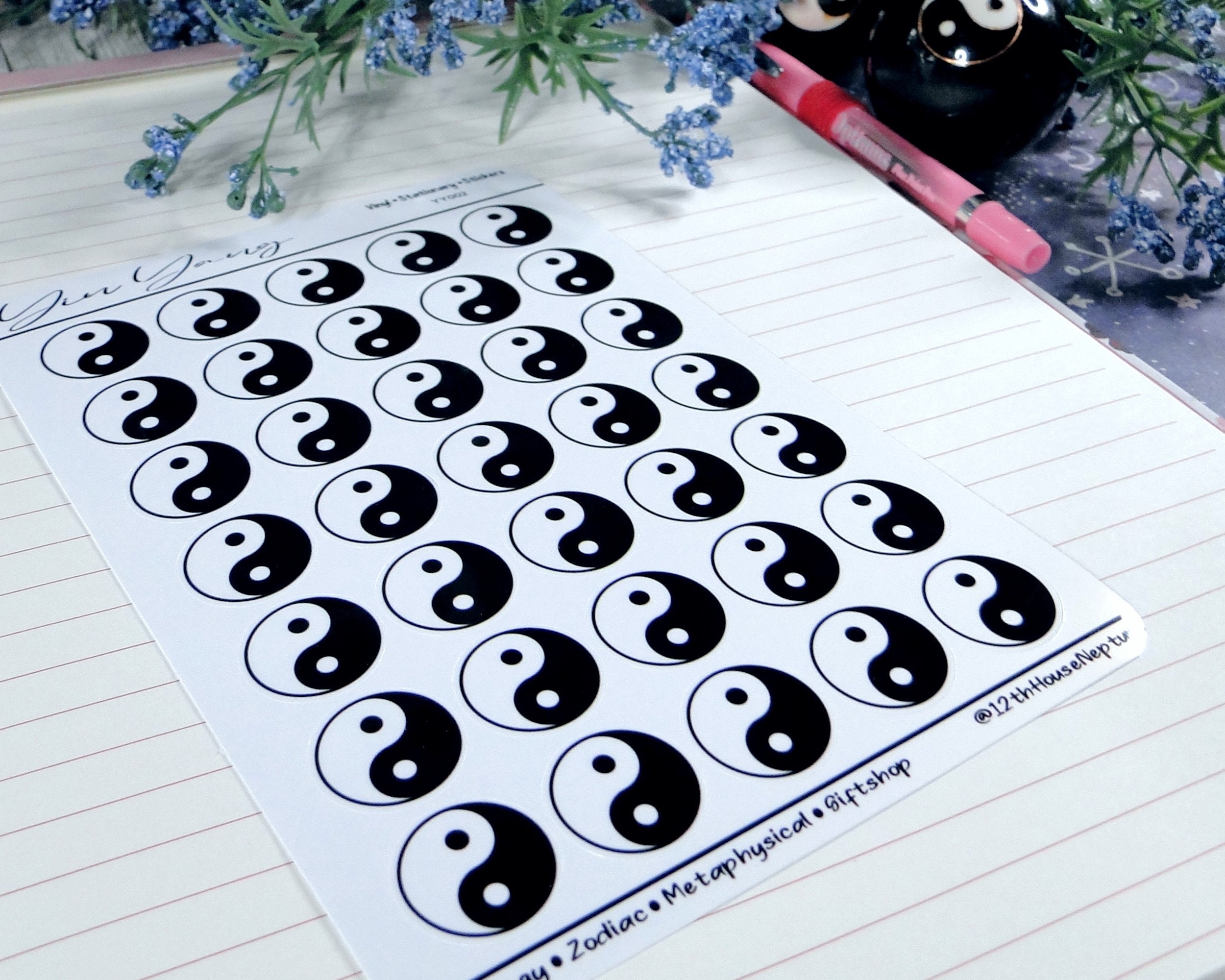 Yin Yang Waterproof Vinyl Stickers Yin Yang Stationary - Etsy