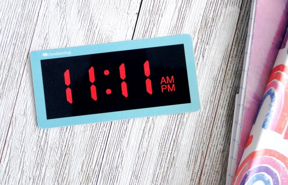 11:11 Sticker Digital Clock 1111 Make a Wish Angel - Etsy