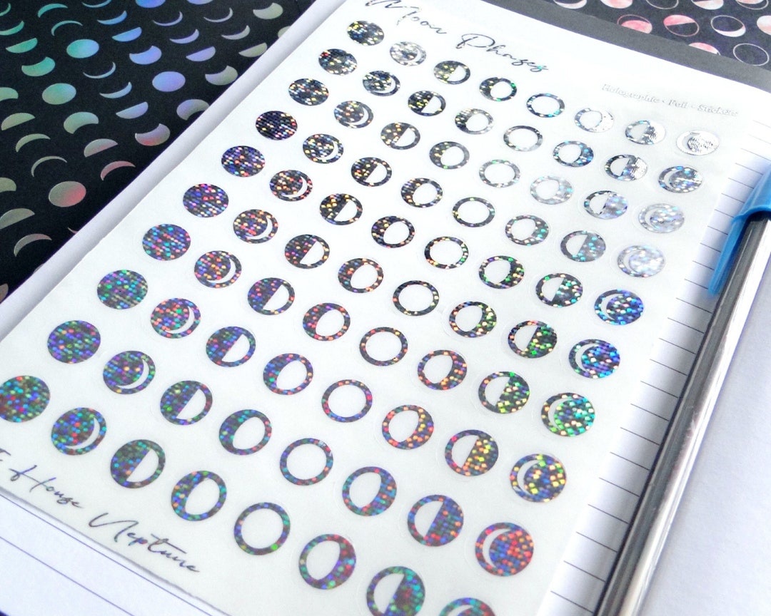 Klar Foiled Holographische Mondphasen Sticker Mond Sticker Planer ...