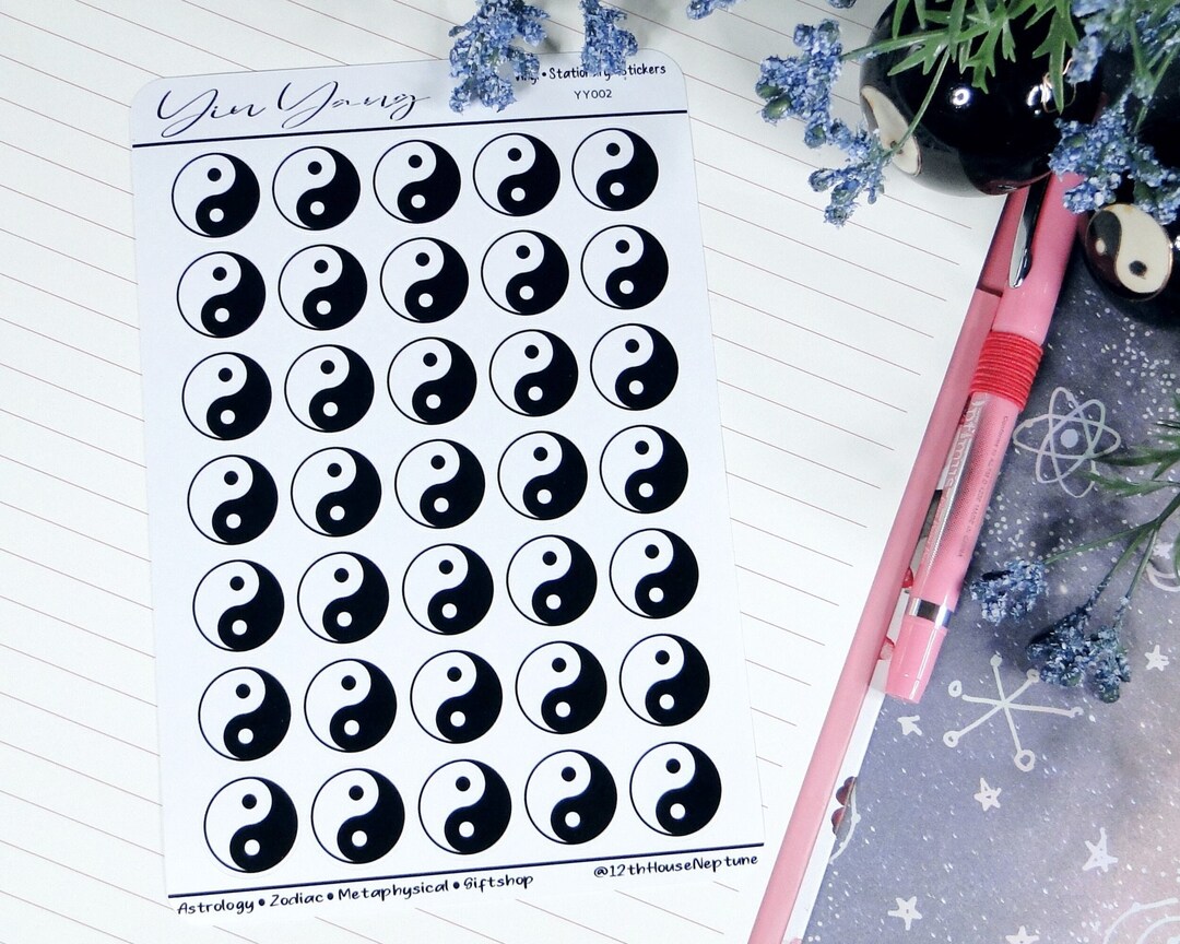 Yin Yang ~ Waterproof Vinyl ~ Stickers ~ Yin Yang Stationary ~ Journal ...