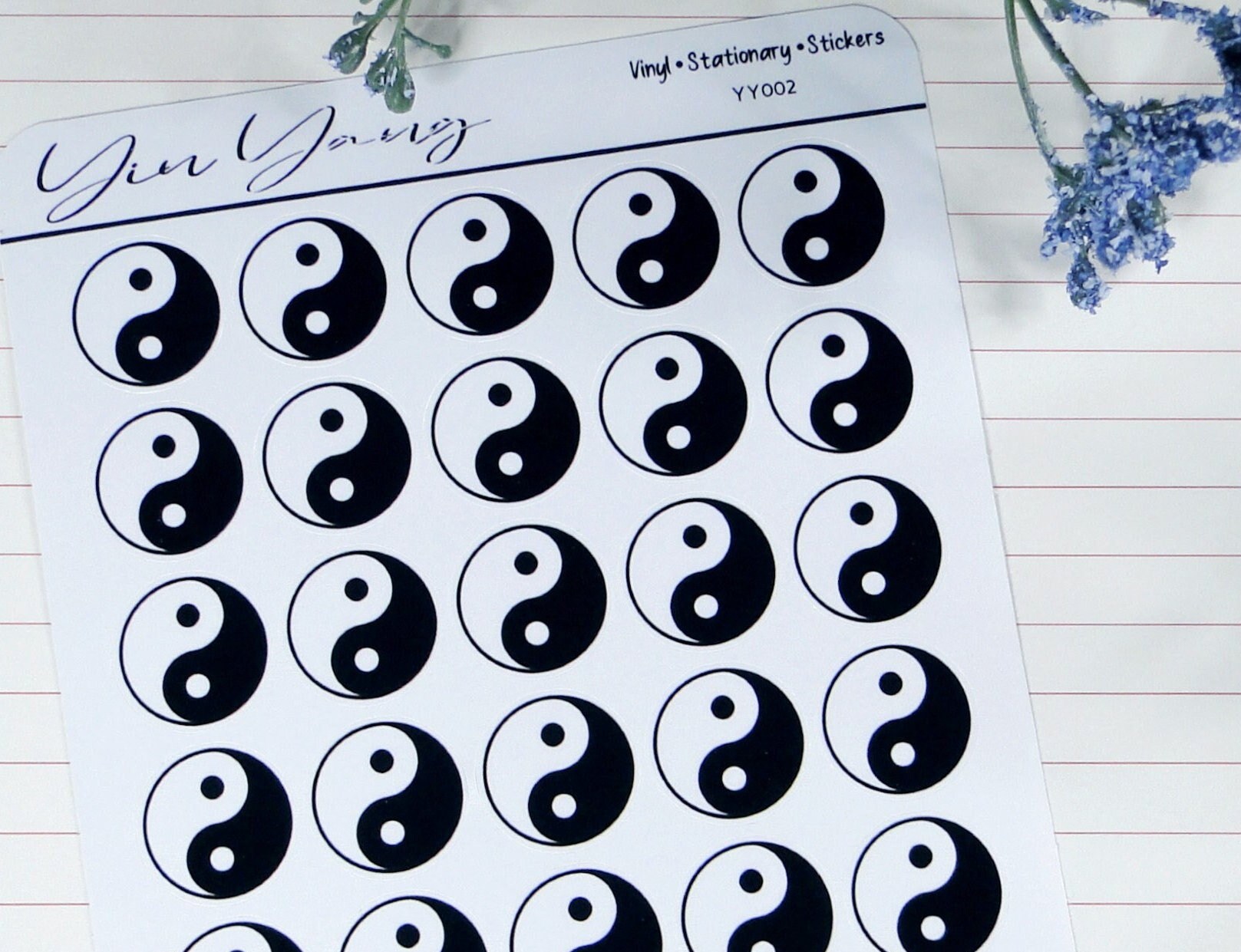 Yin Yang Waterproof Vinyl Stickers Yin Yang Stationary - Etsy
