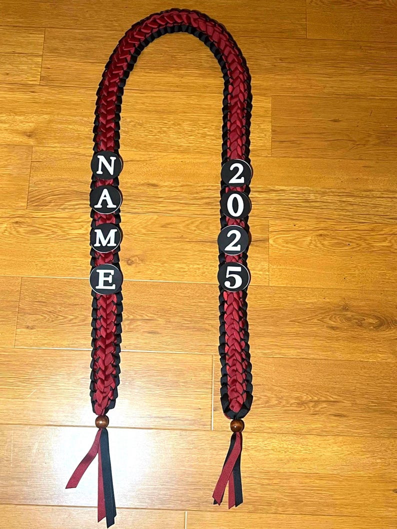 2025 Open Ribbon Braided Graduation Necklace Lei Stole Personalized ...