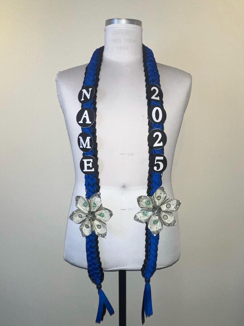 2025 Open Ribbon Braided Graduation Necklace Lei Stole Personalized ...