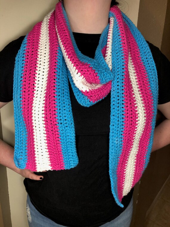 Crochet Trans Pride Scarf / LGBTQ / Handmade - Etsy