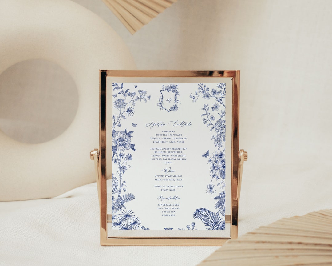 Dusty Blue Signature Cocktails Sign Bar Sign Template Diy Bar Sign ...