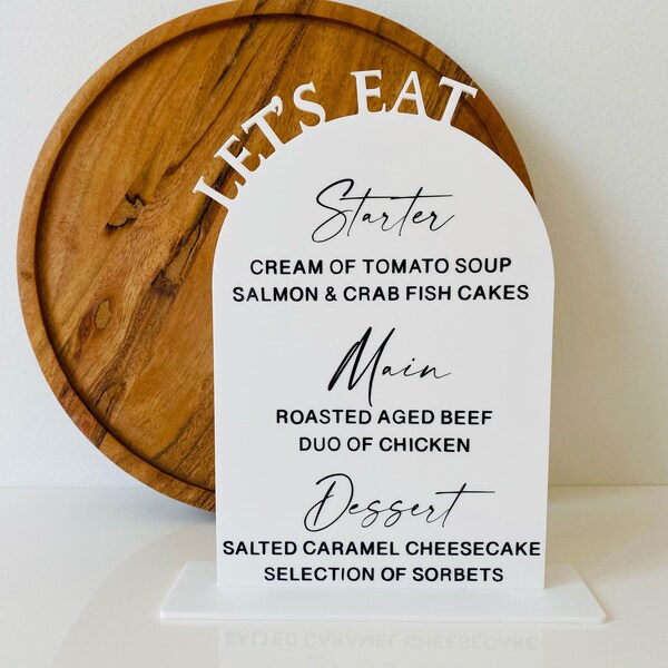 Wedding Dinner Menu Sign | Wedding Menu Sign | Menu - Etsy UK
