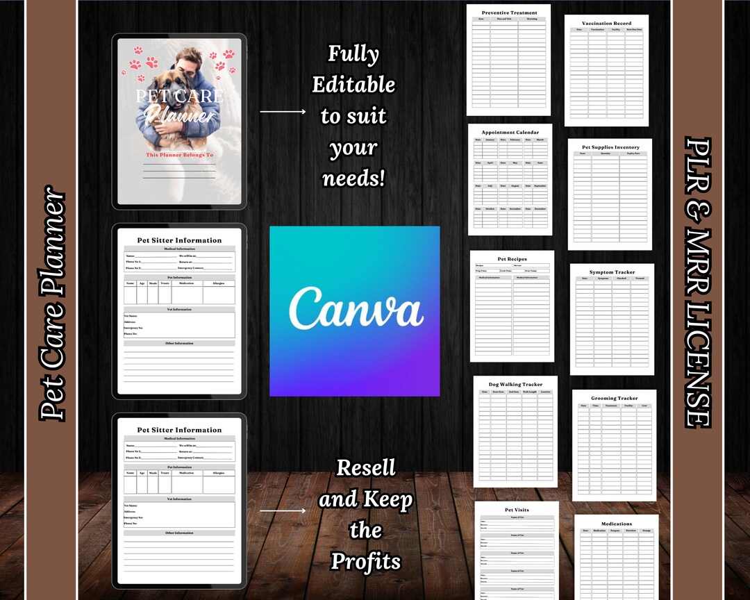 Editable Pet Care Journal: Canva Template, PLR & MMR (digital Download ...