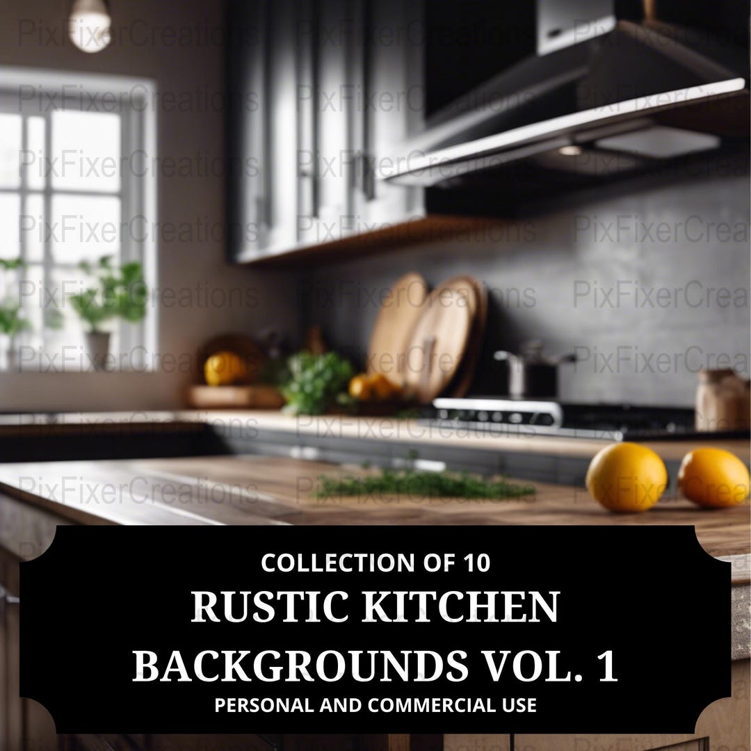 Rustic Kitchen Backgrounds Bundle | 10 High-quality Digital Files ...