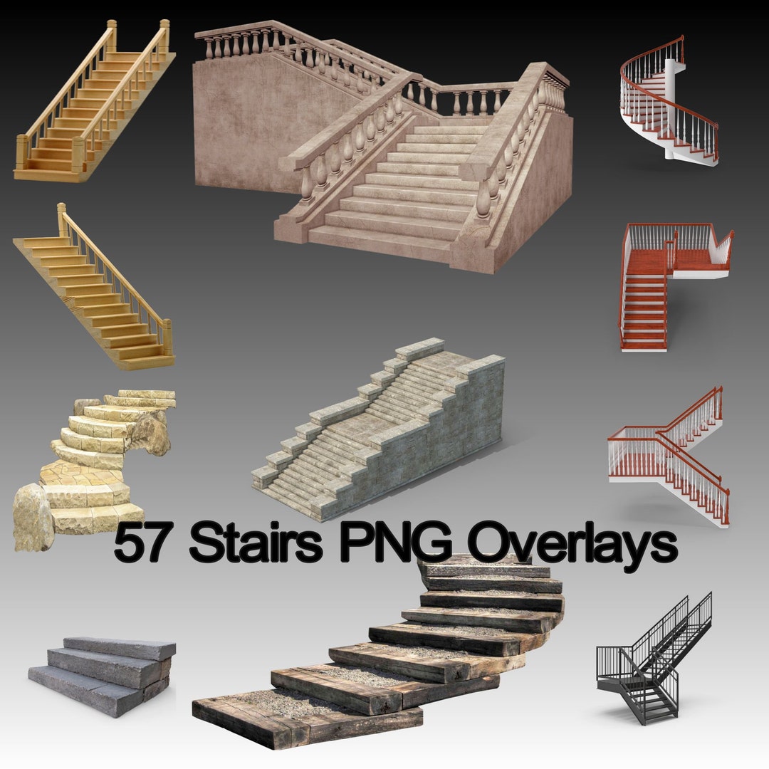 Stair Overlays: Landscape & Interior Design (PNG Digital Download) - Etsy