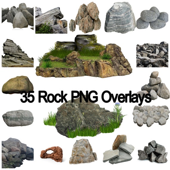 35 Rock Overlays Rocks Stones Landscape Scenery PNG - Etsy