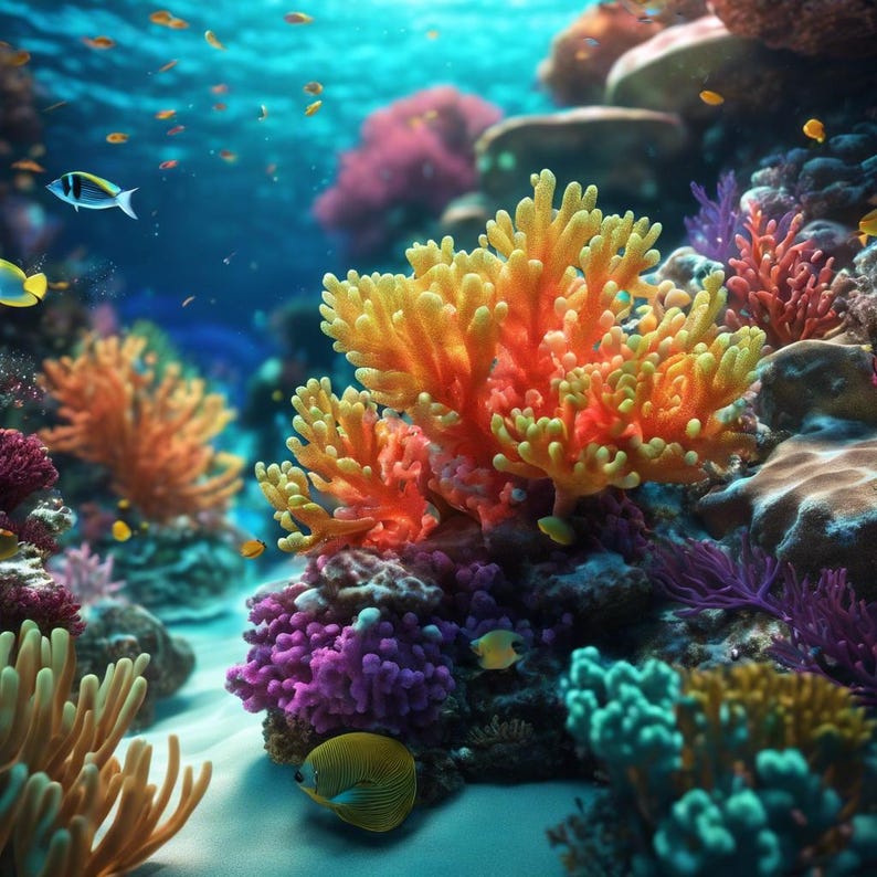 3D Ocean Life PNG Clipart: Underwater Sea Creatures (digital Download ...