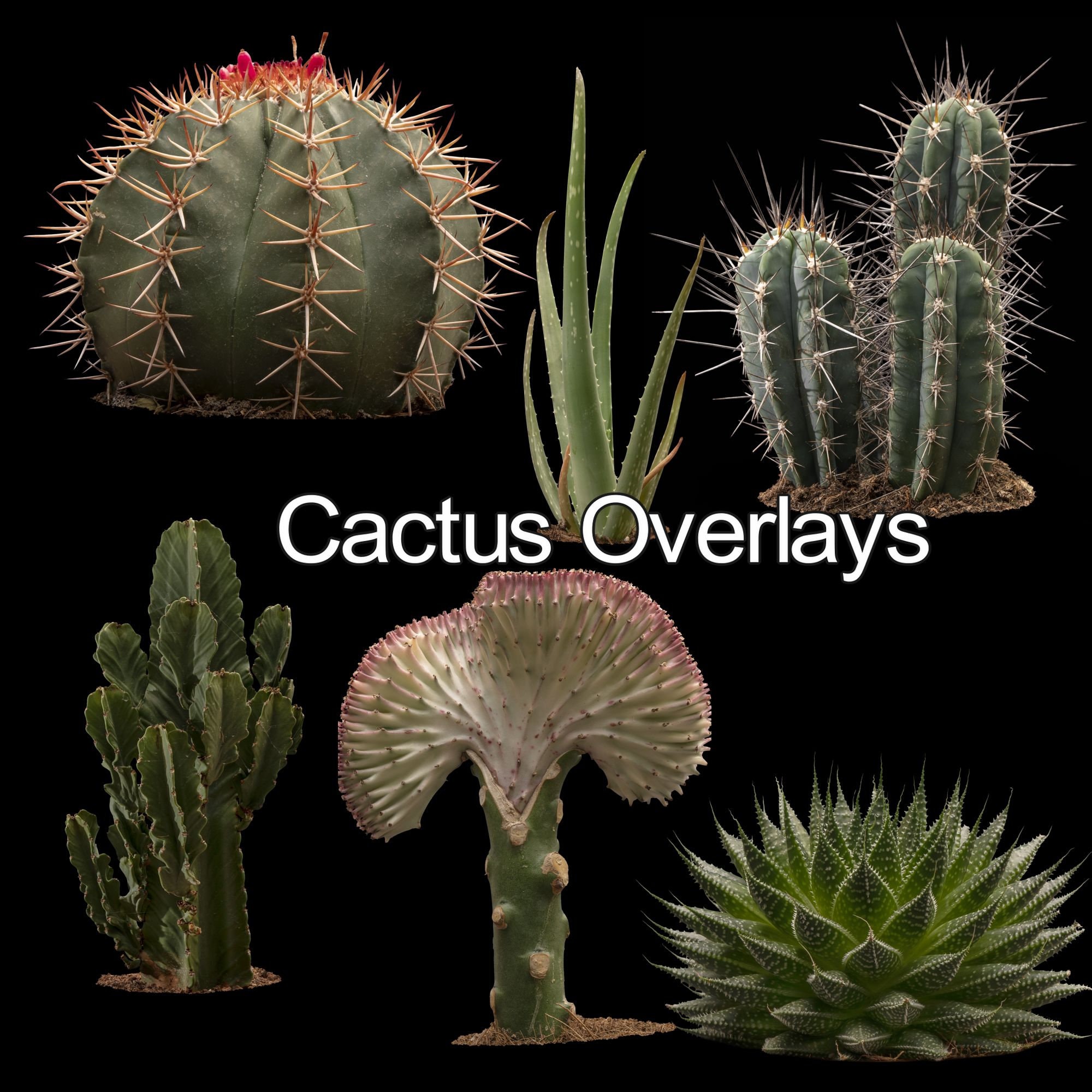 20 Cactus Overlays for Photoshop Cactus Overlays Cacti - Etsy UK