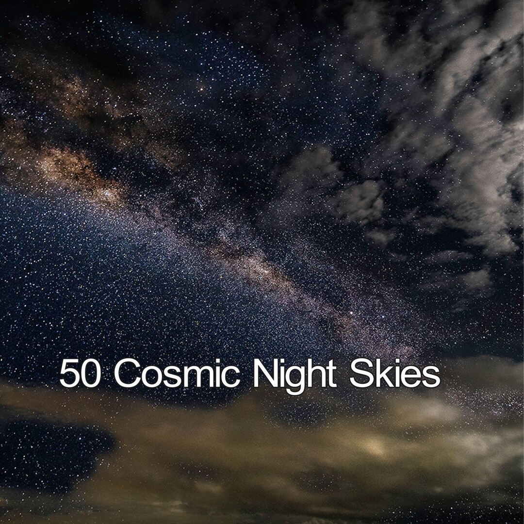 50 Cosmic Night Skies Photoshop Overlays, Night Skies, Northern Lights ...