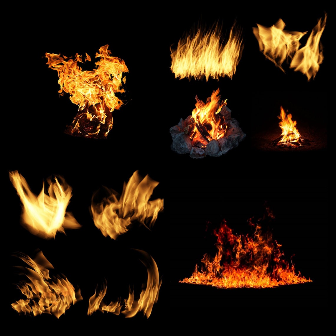 15 Fire Overlays for Photoshop Bonfire Overlays Flame - Etsy