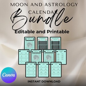 2025-2026 Moon Phase Calendar: Astrology, Lunar Zodiac (printable Canva ...