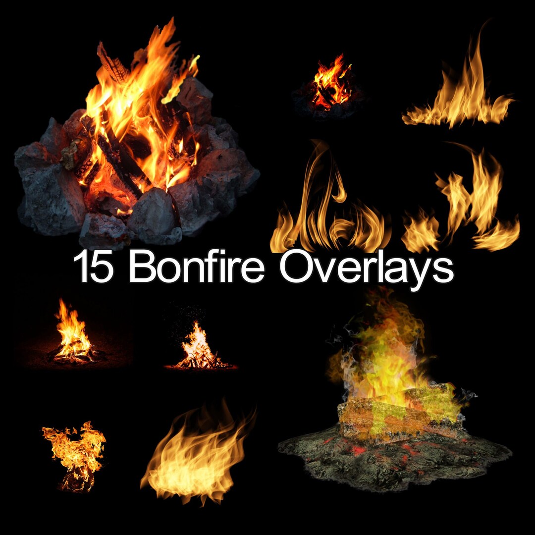 15 Fire Overlays for Photoshop, Bonfire Overlays, Flame Overlays ...