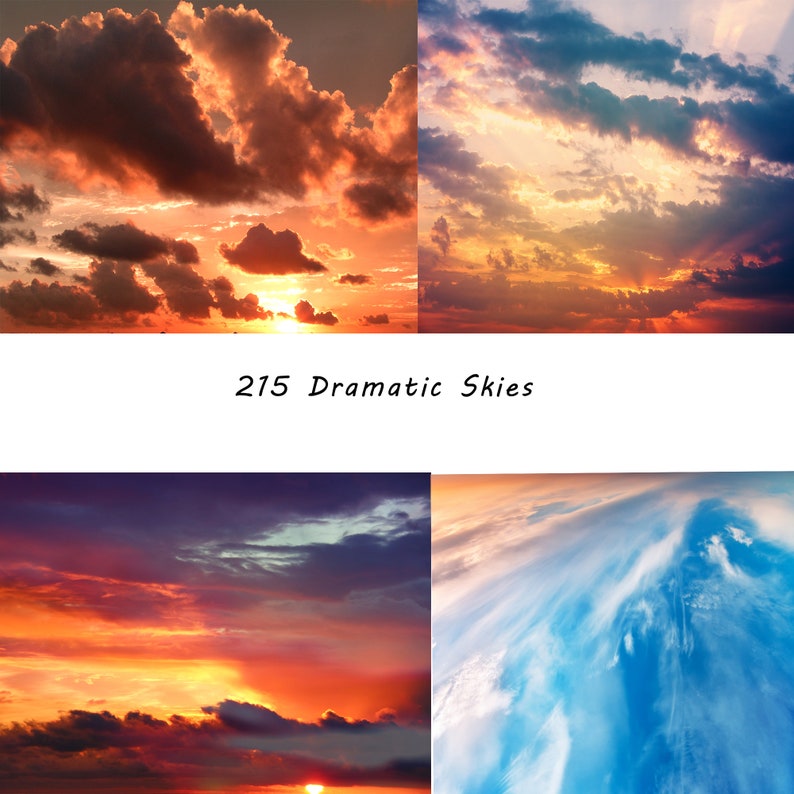 Dramatic Sky Overlays for Photoshop Sky Overlays Photoshop | Etsy