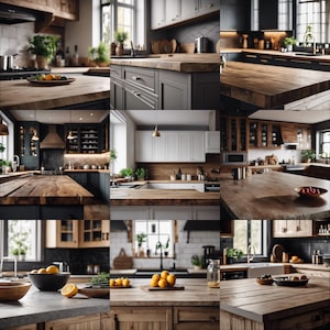 Rustic Kitchen Backgrounds Bundle for Mockups | Instant Download ...