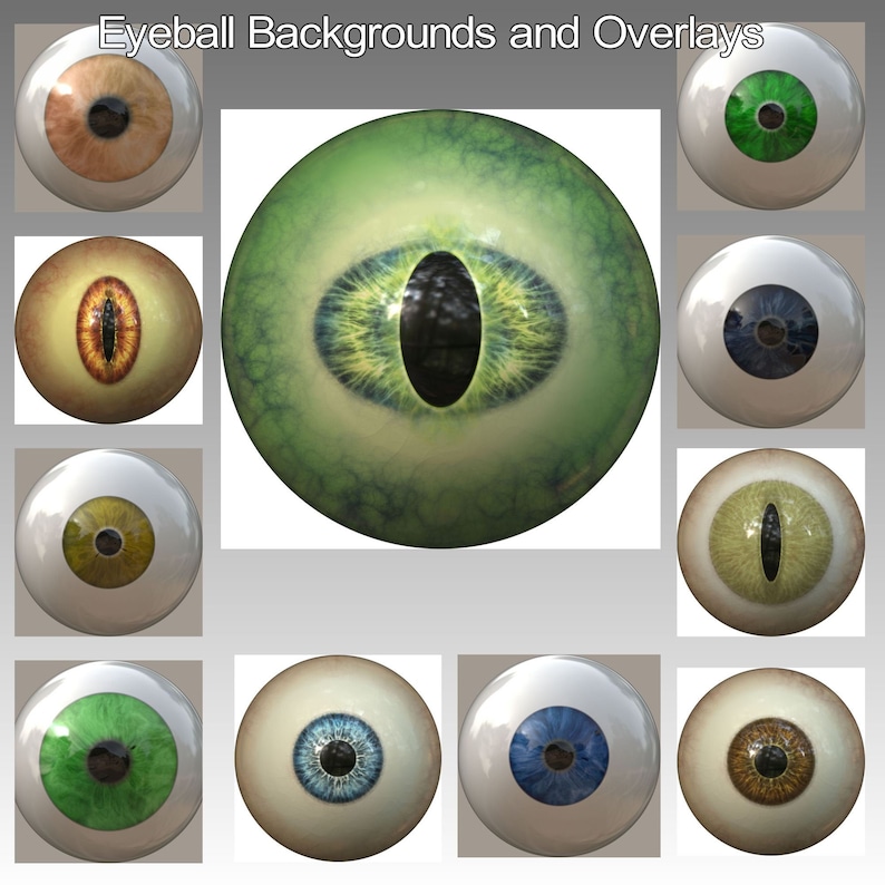 Colorful Eyeball Backgrounds & Overlays for Photoshop (digital Download ...