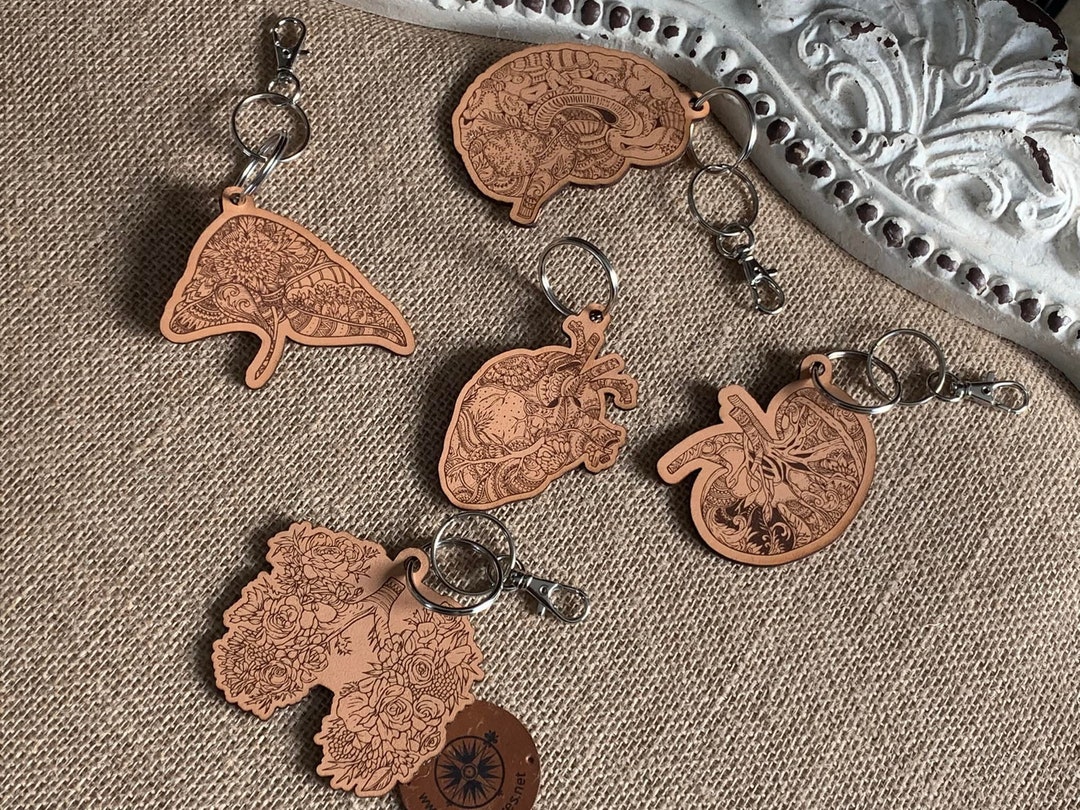 Leather Anatomy Keychains - Etsy