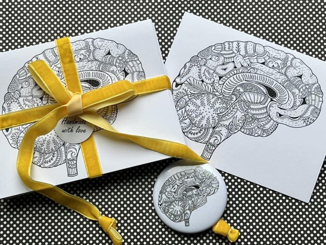 Brain Zentangle Collection - Etsy