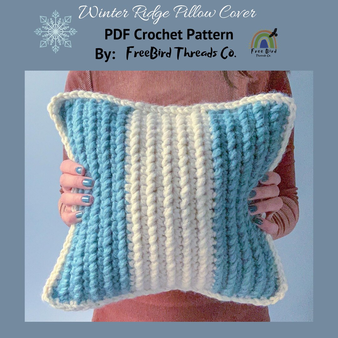 Winter Ridge Pillow Cover,pdf, Crochet Pillow Cover, Pillow Cover ...
