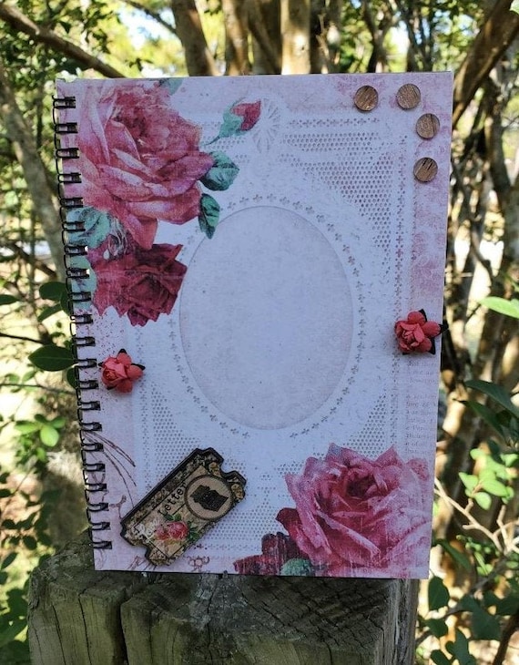 Rose Themed Blank Journal Wire Bound | Etsy