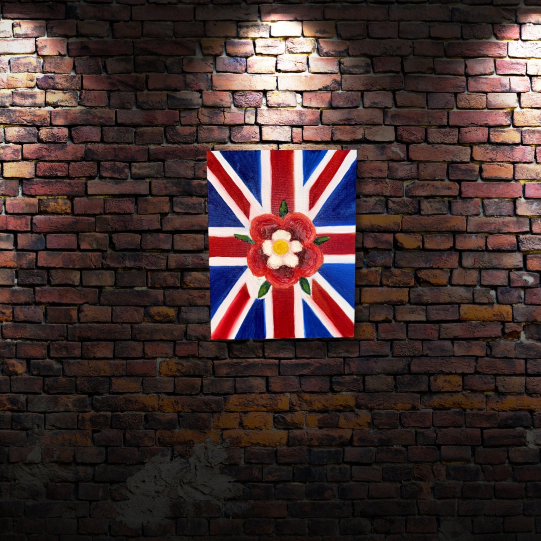 England Flag Oil Painting, Original Artwork, British Flag, Royal Family ...