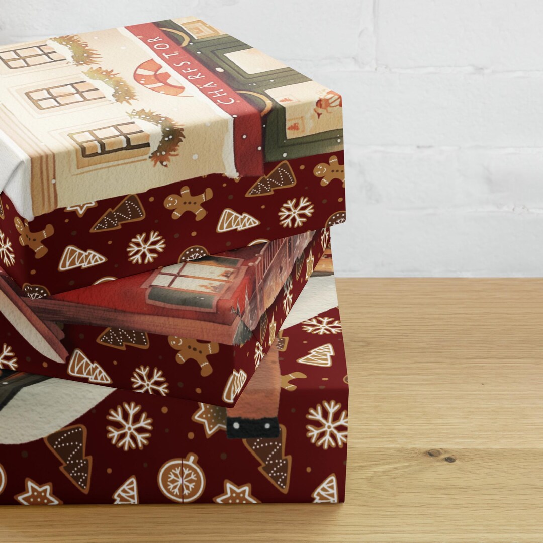 Christmas House Design Wrapping Paper Sheets - Etsy