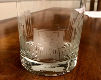 University of Michigan Rocks Glasses - Etsy