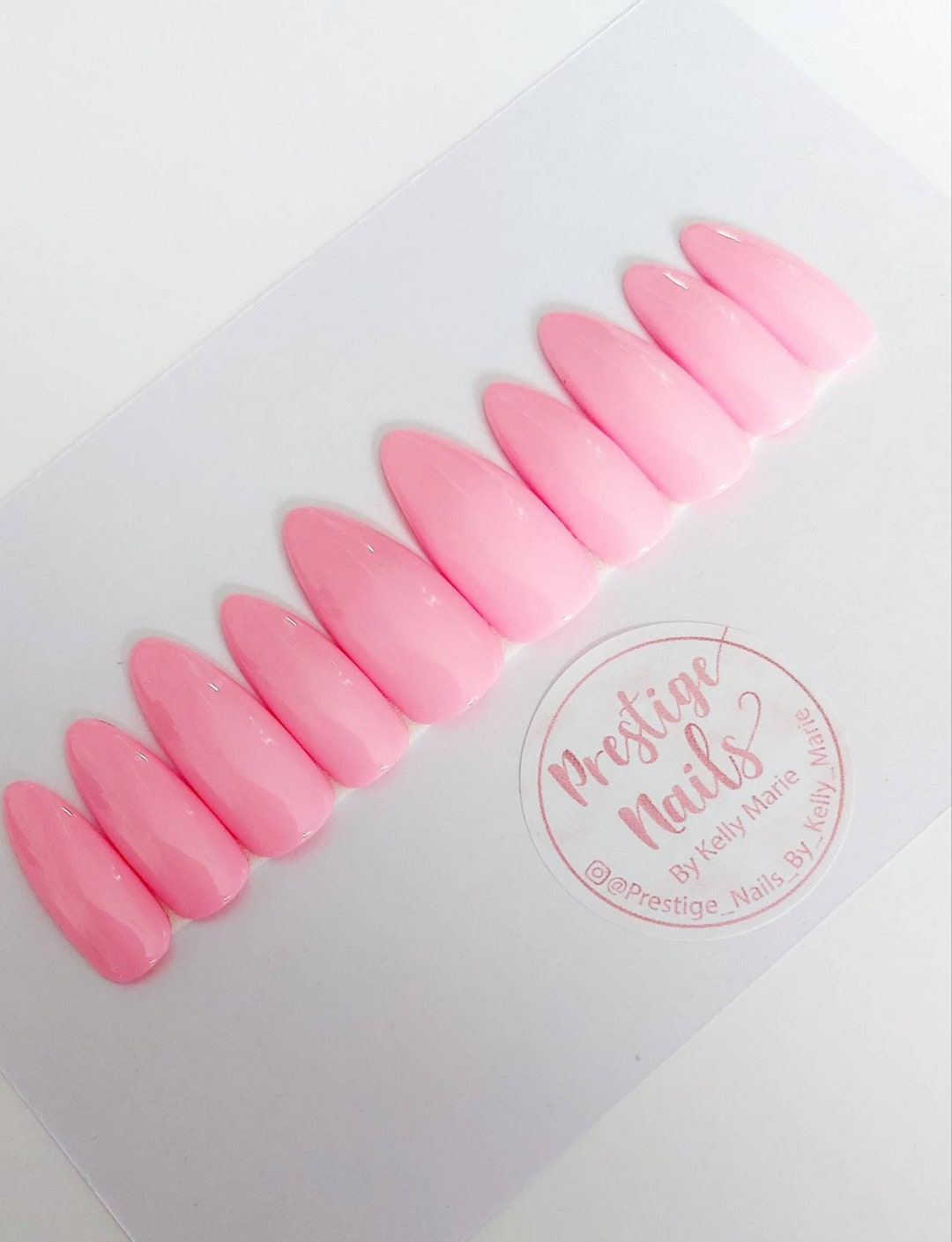 Pink Press on Nails Baby Pink Nails Solid Colour Pink False - Etsy UK