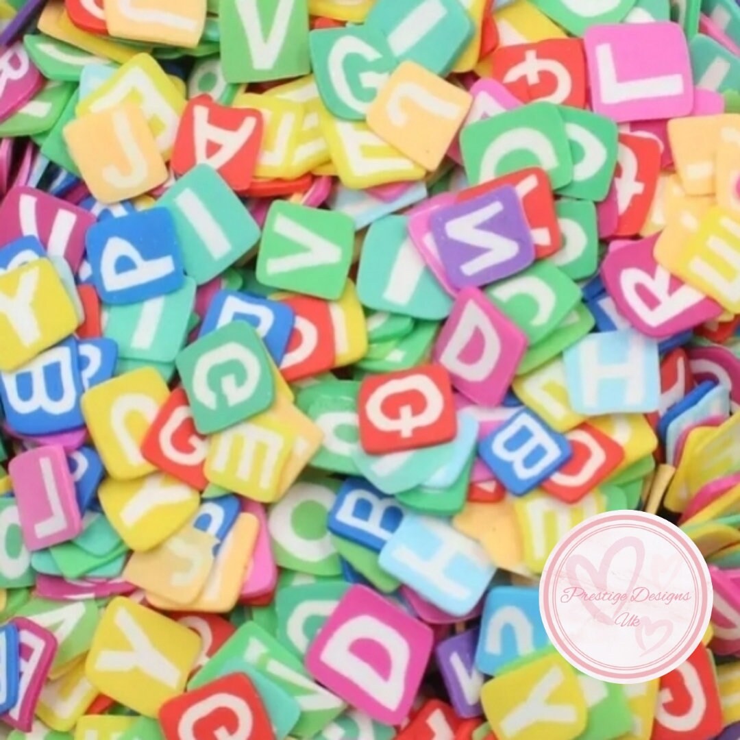 Polymer Clay Slices - Alphabet Letters, Fake Sprinkles for Nail Art ...