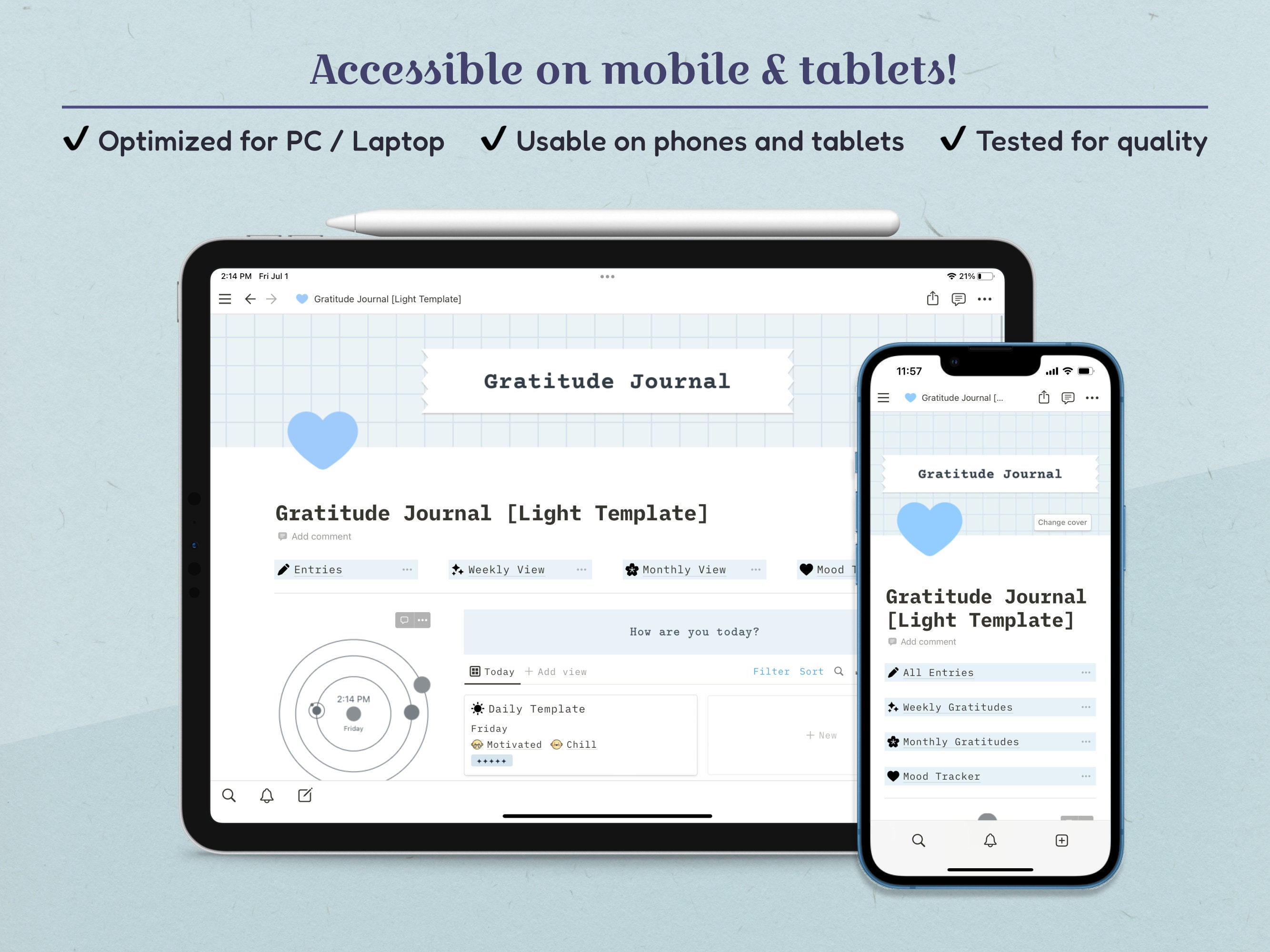 Gratitude Journal Notion Template Digital Gratitude Journal - Etsy
