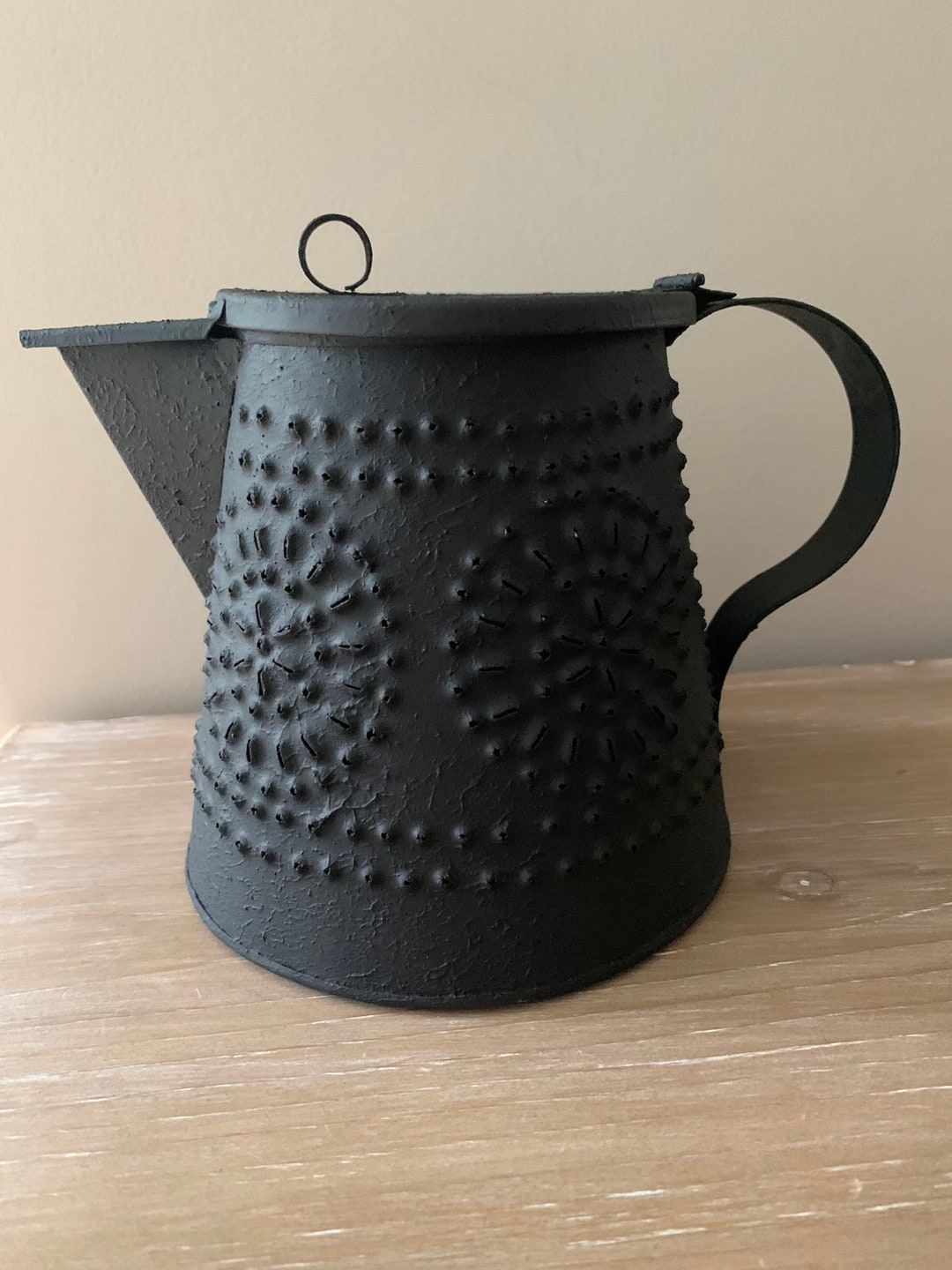 Vintage Style Candle Lantern, Punched Tin Coffee Pot Design - Etsy
