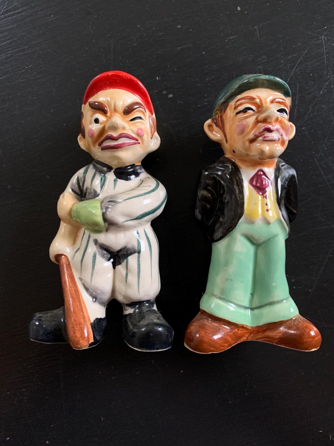 Vintage 1940s Baseball Batter and Umpire Salt and Pepper Shakers - Etsy