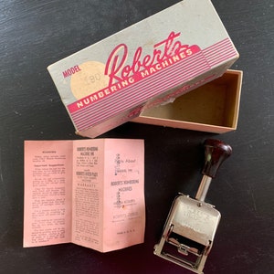 Vintage Roberts Numbering Machine Manual Stamper - Etsy