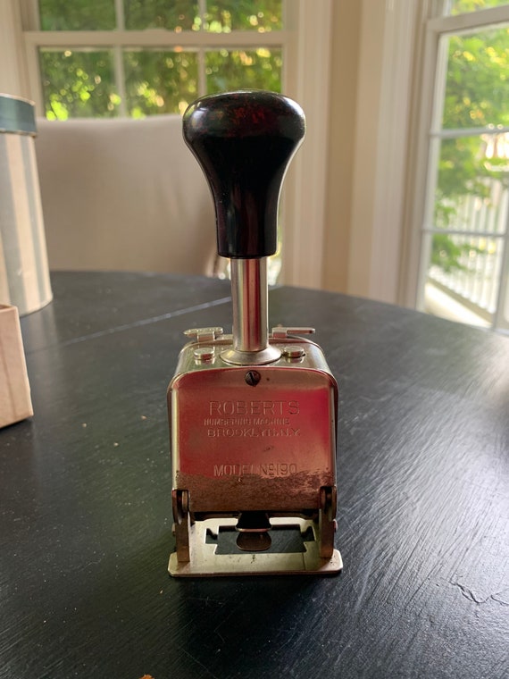 Vintage Roberts Numbering Machine Manual Stamper - Etsy