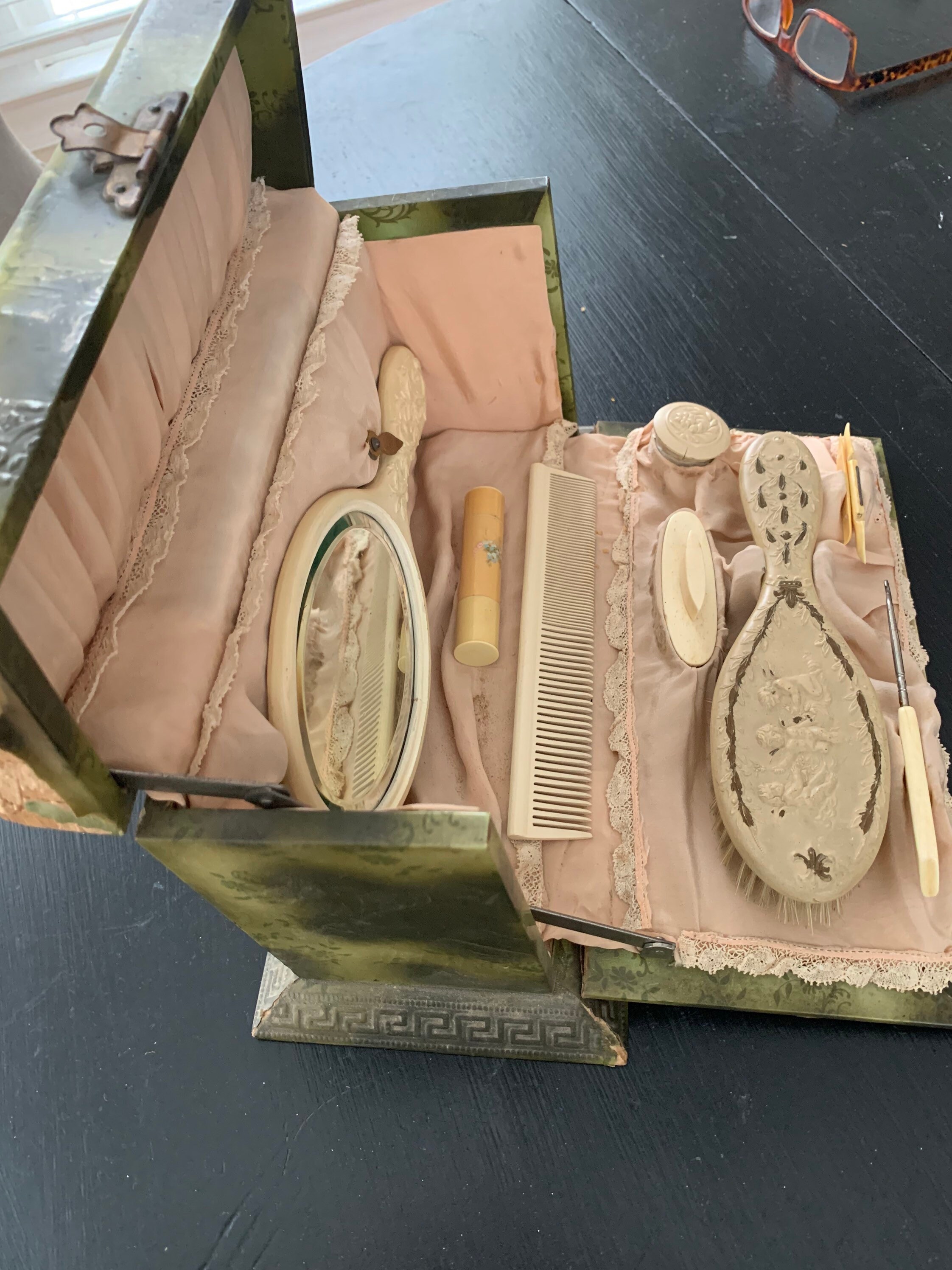 Antique Victorian Vanity Set With Celluloid Grooming Tools - Etsy