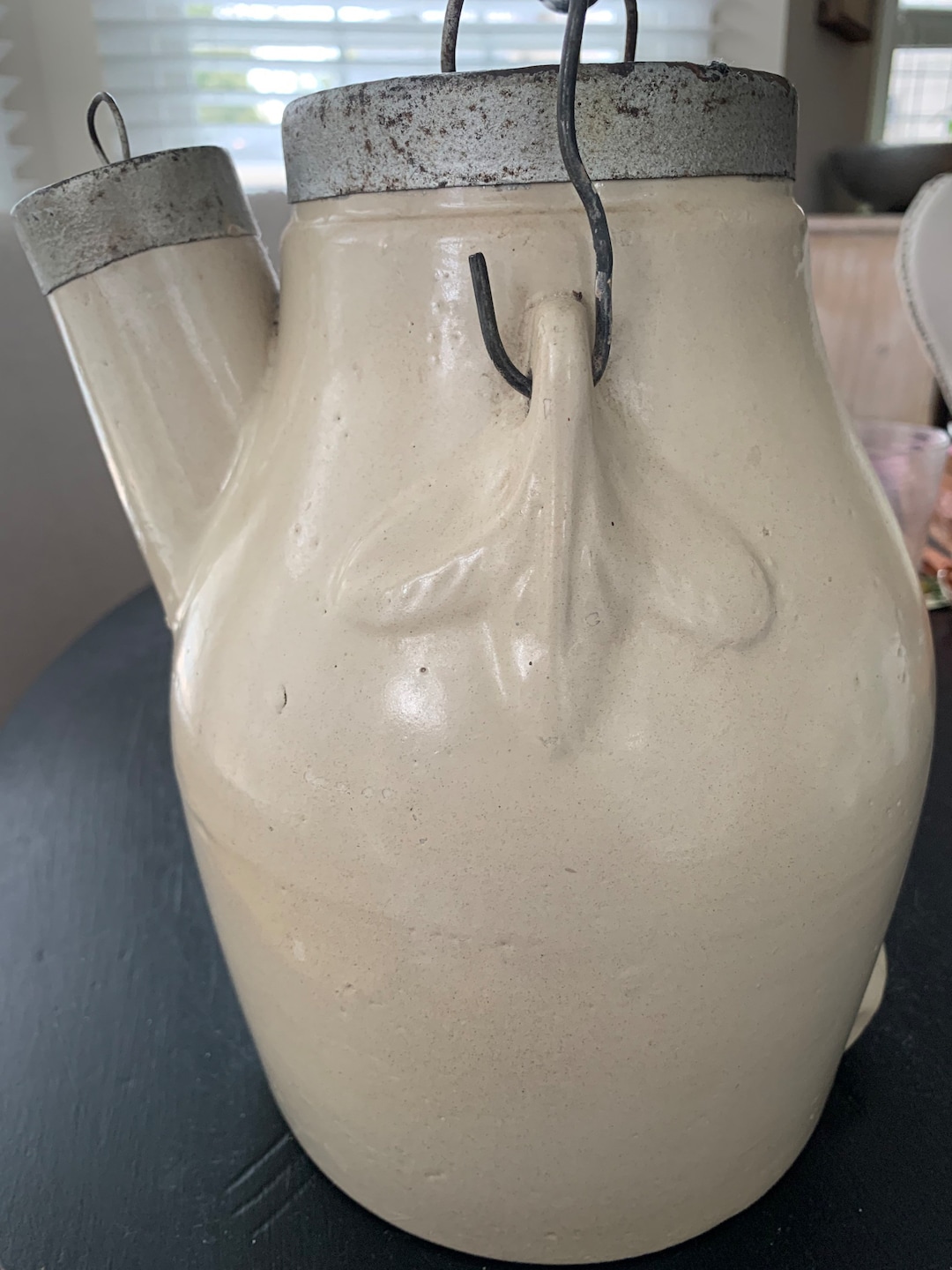 Antique Stoneware Batter Jug With Bale, Lid and Pour Spout - Etsy